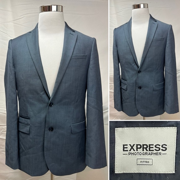 Express | Suits & Blazers | Mens Express Photographer Fitted Blue ...